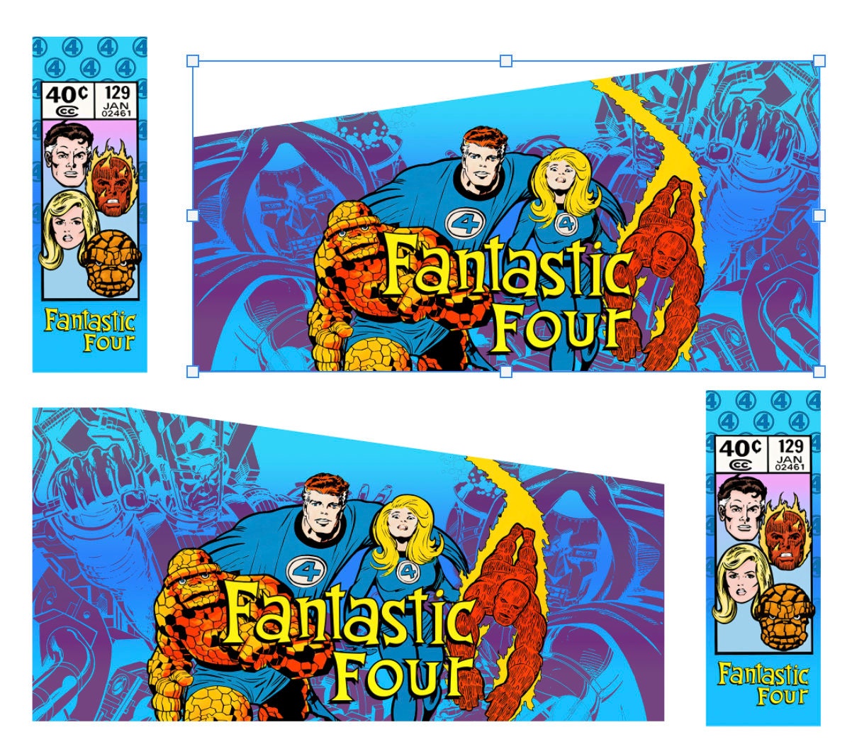 Arcade1up Arcade 1up Pinball Decal Wrap Sticker 8 Piece Set Fantastic 4 ...