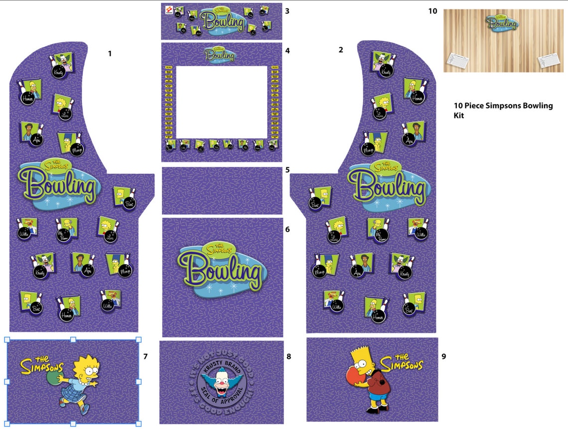 Side Panel Simpson Art Custom Mix Match Your Arcade1up Cabinet - Etsy