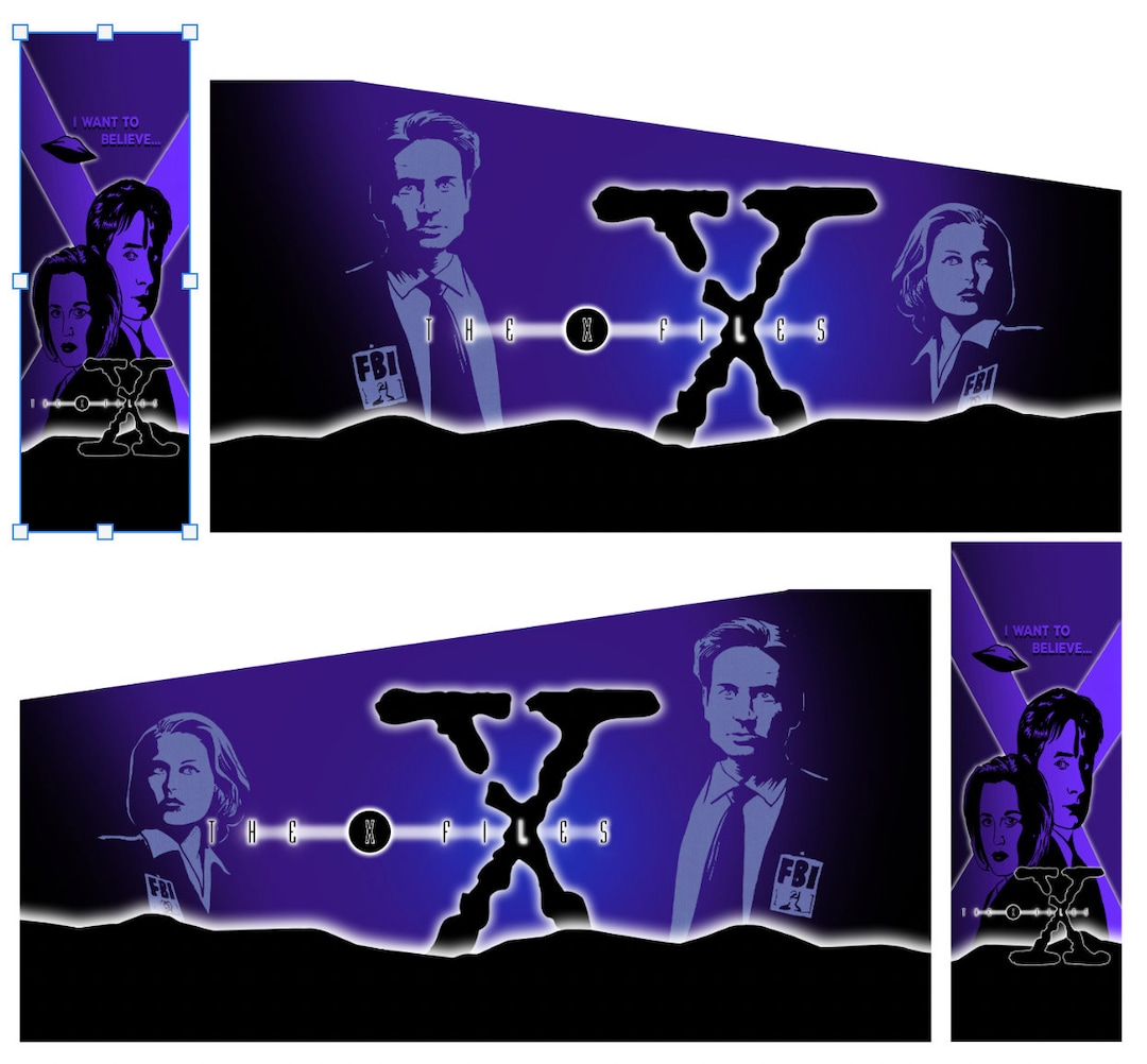 Arcade1up Arcade 1up Pinball Decal Wrap Sticker 8 Piece Set the X-files ...