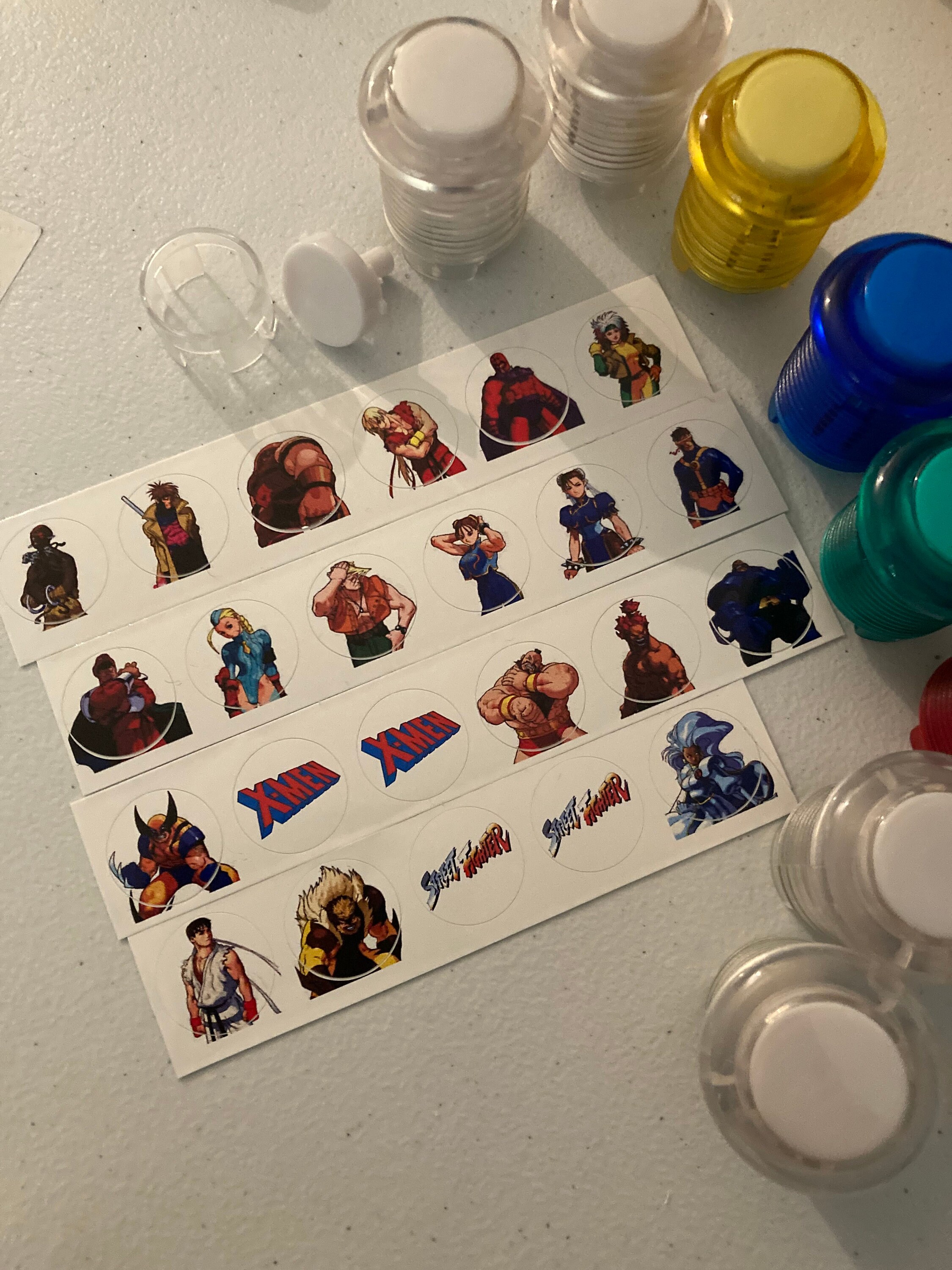 Arcade Button Inserts Stickers X-men Vs Street Fighter | Etsy