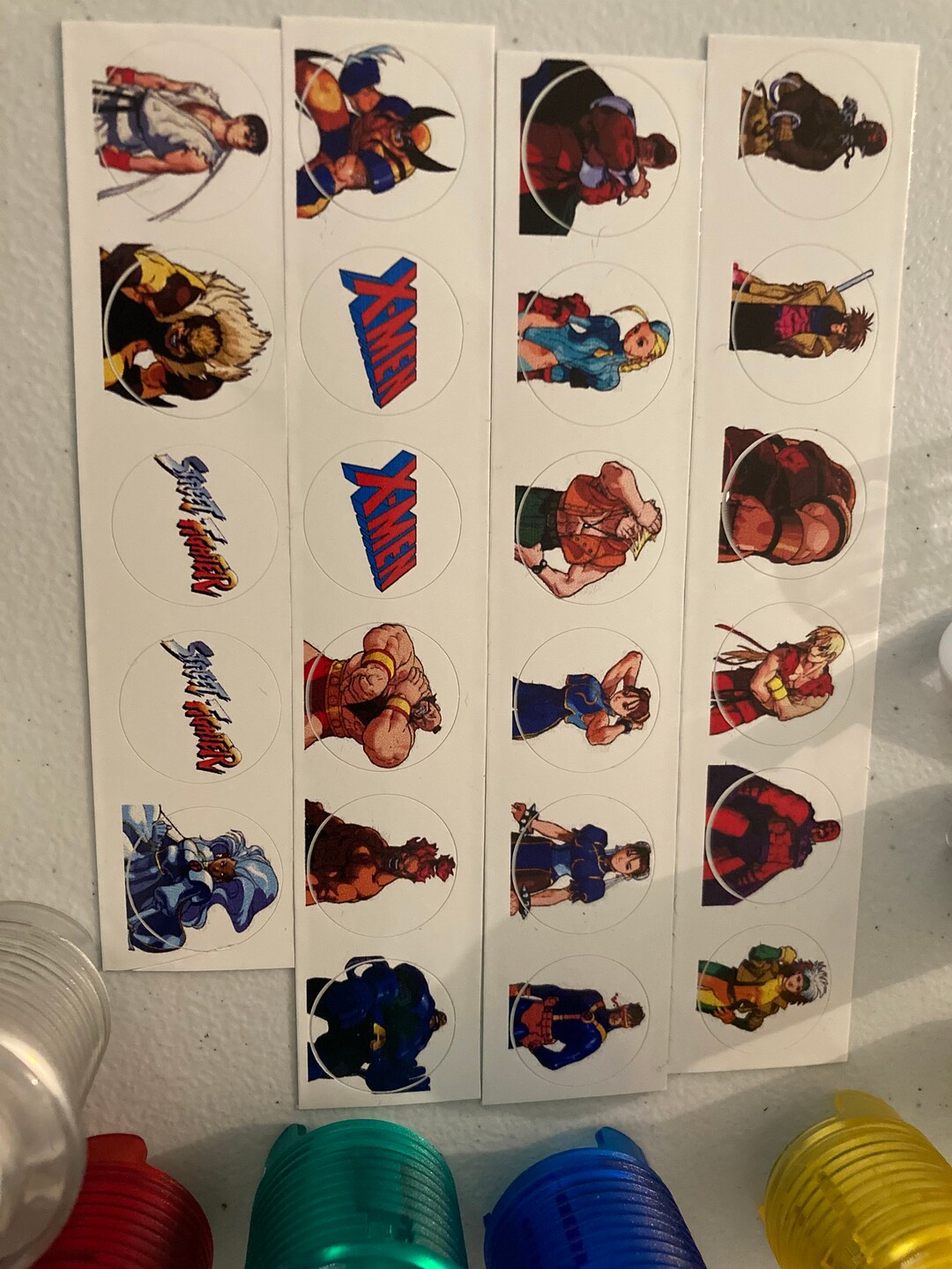 Arcade Button Inserts Stickers X-men Vs Street Fighter Arcade1up 1up - Etsy