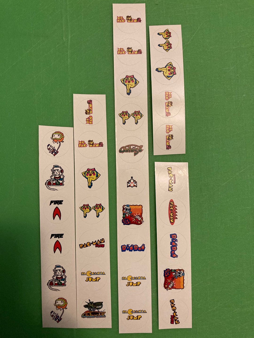 Ms Pac Man Digdug Galaga 32 Arcade Button Sticker Decal Inserts Set ...