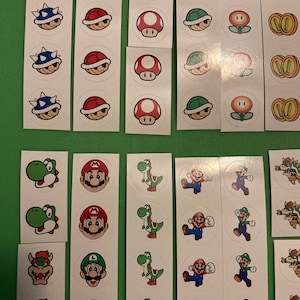 64 Piece Sticker Set Super Mario Arcade1up Arcade 1up Button Inserts for Your Modded or Your ...