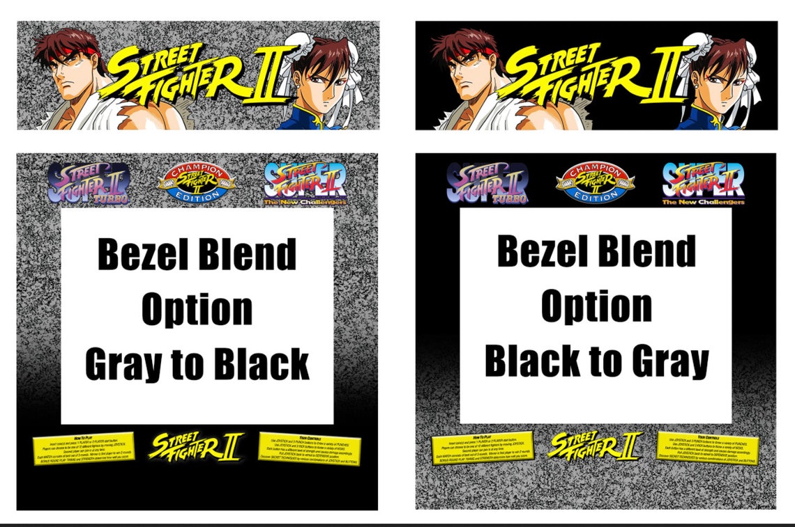 Arcade1up Arcade Street Fighter 2 Front Panel 3 or 5 Piece Set Sticker ...