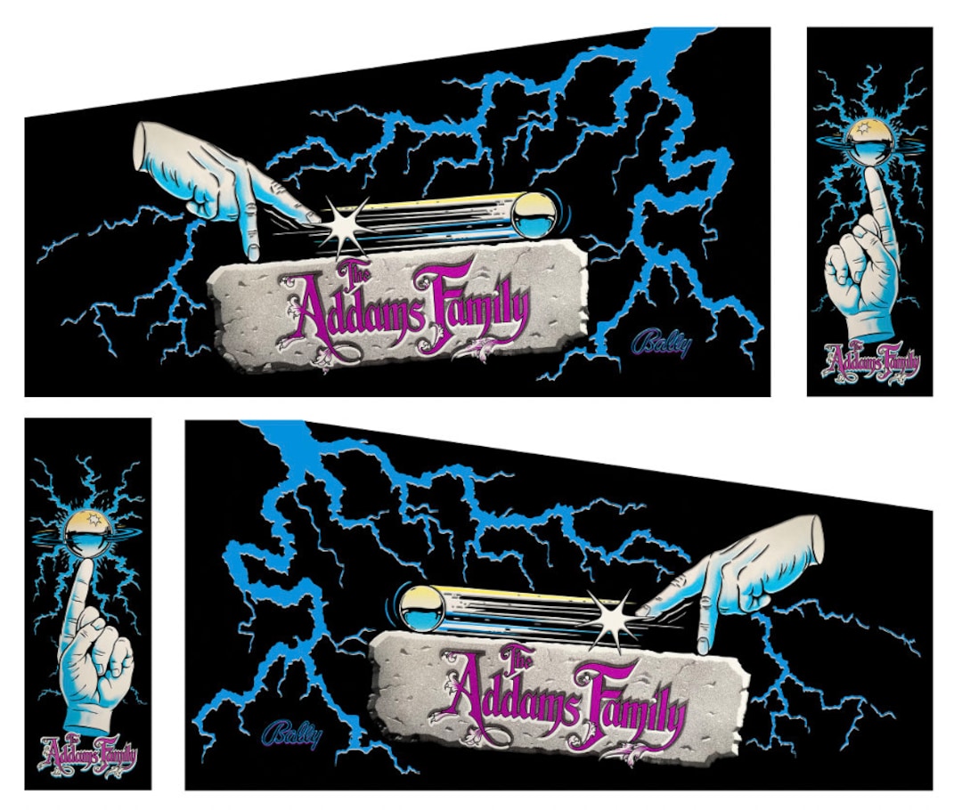 Arcade1up Arcade 1up Pinball Decal Wrap Sticker 8 Piece Set Addams ...