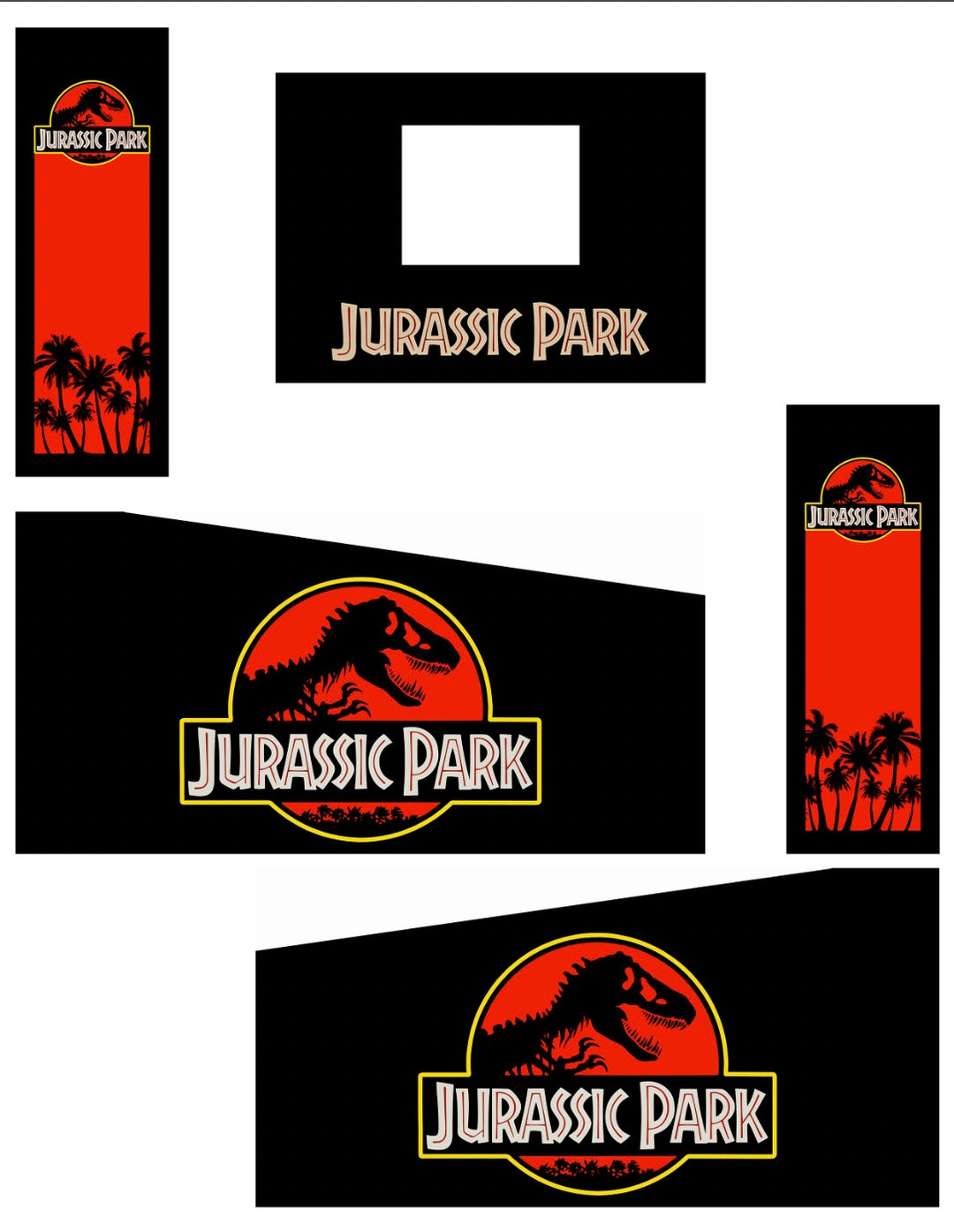 Arcade1up Arcade 1up Pinball Decal Wrap Sticker 7 Piece Set Jurassic ...