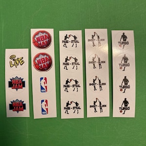 19 Piece Sticker Set NBA JAM Arcade1up Arcade 1up Button Inserts for ...