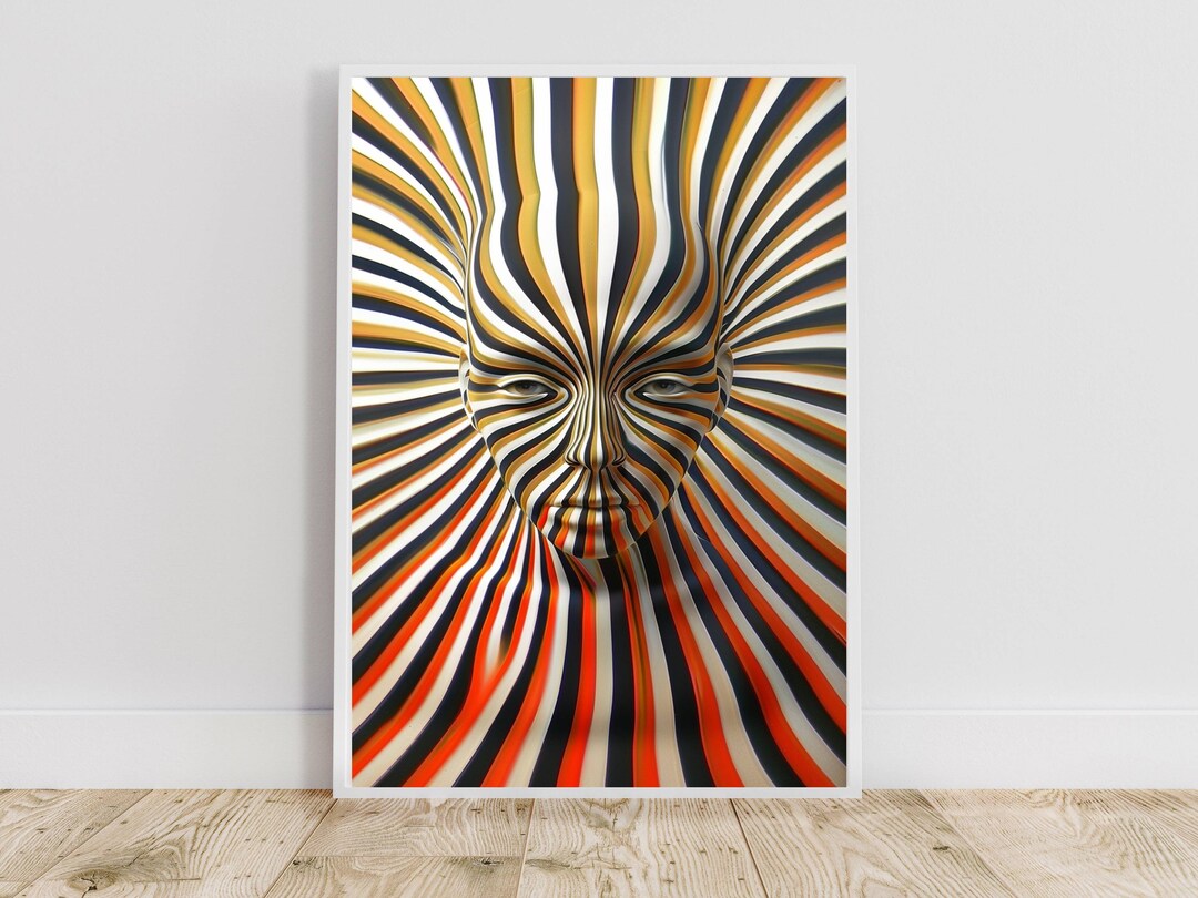 Optical Illusion Art: Women Face With Tracking Eyes, Op Art, Optical ...