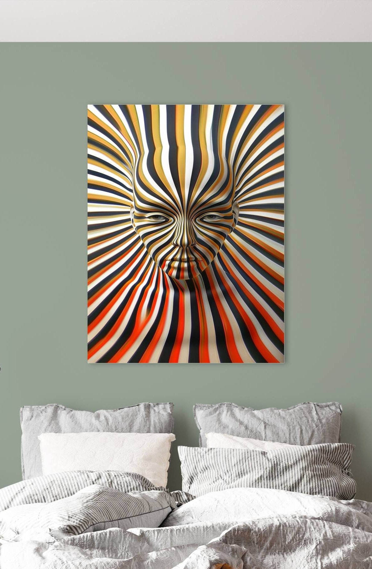 Optical Illusion Art: Women Face With Tracking Eyes, Op Art, Optical ...