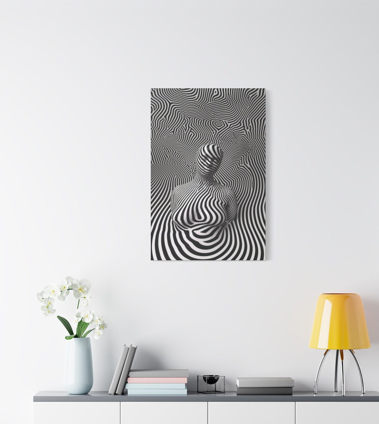 Optical Illusion Art: Abstract Woman Silhouette, Op Art, Optical ...