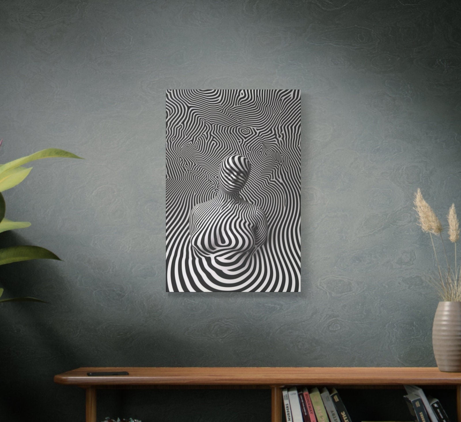 Optical Illusion Art: Abstract Woman Silhouette, Op Art, Optical ...