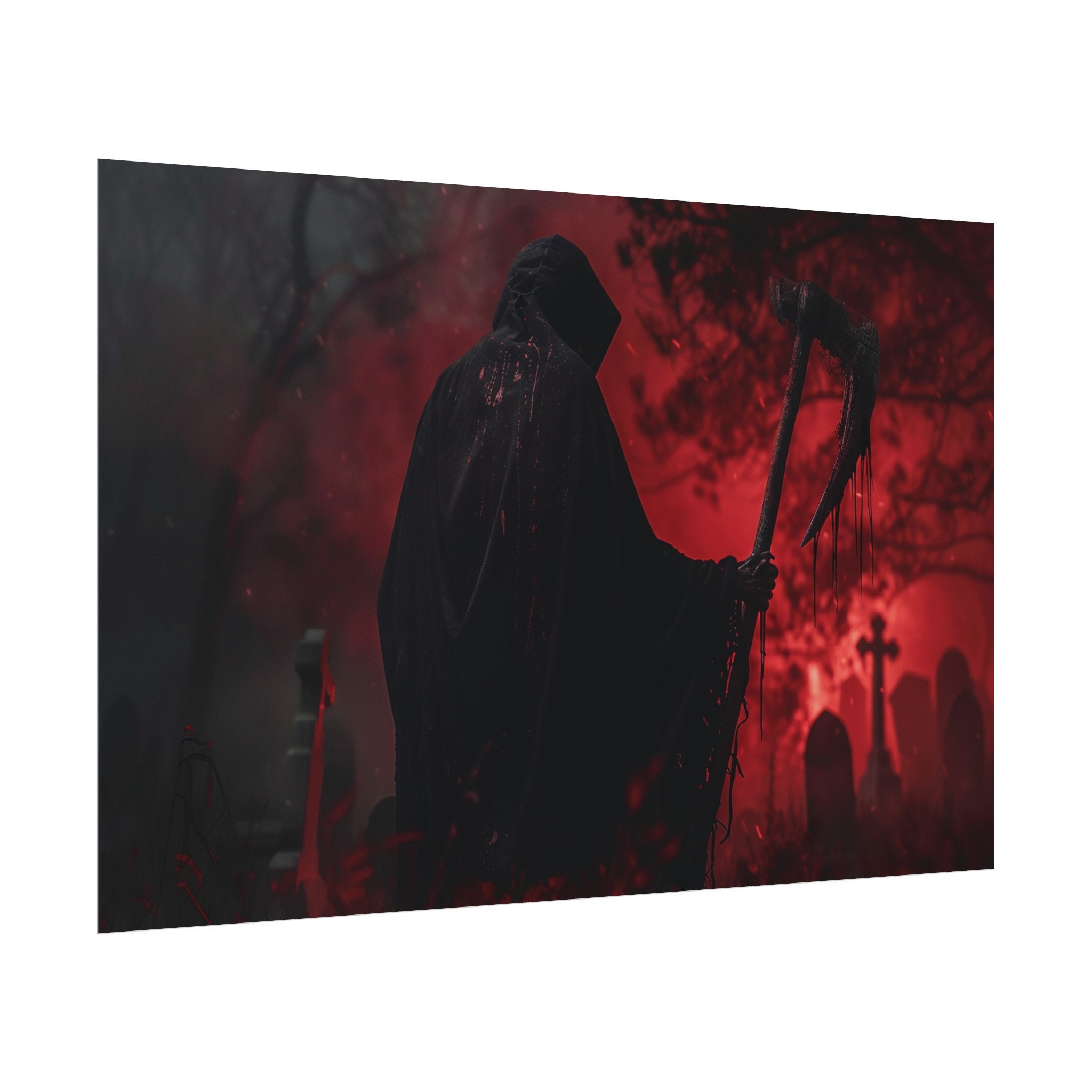Grim Reaper Poster, Dark Art, Gothic Home Decor, Art Print, Office ...