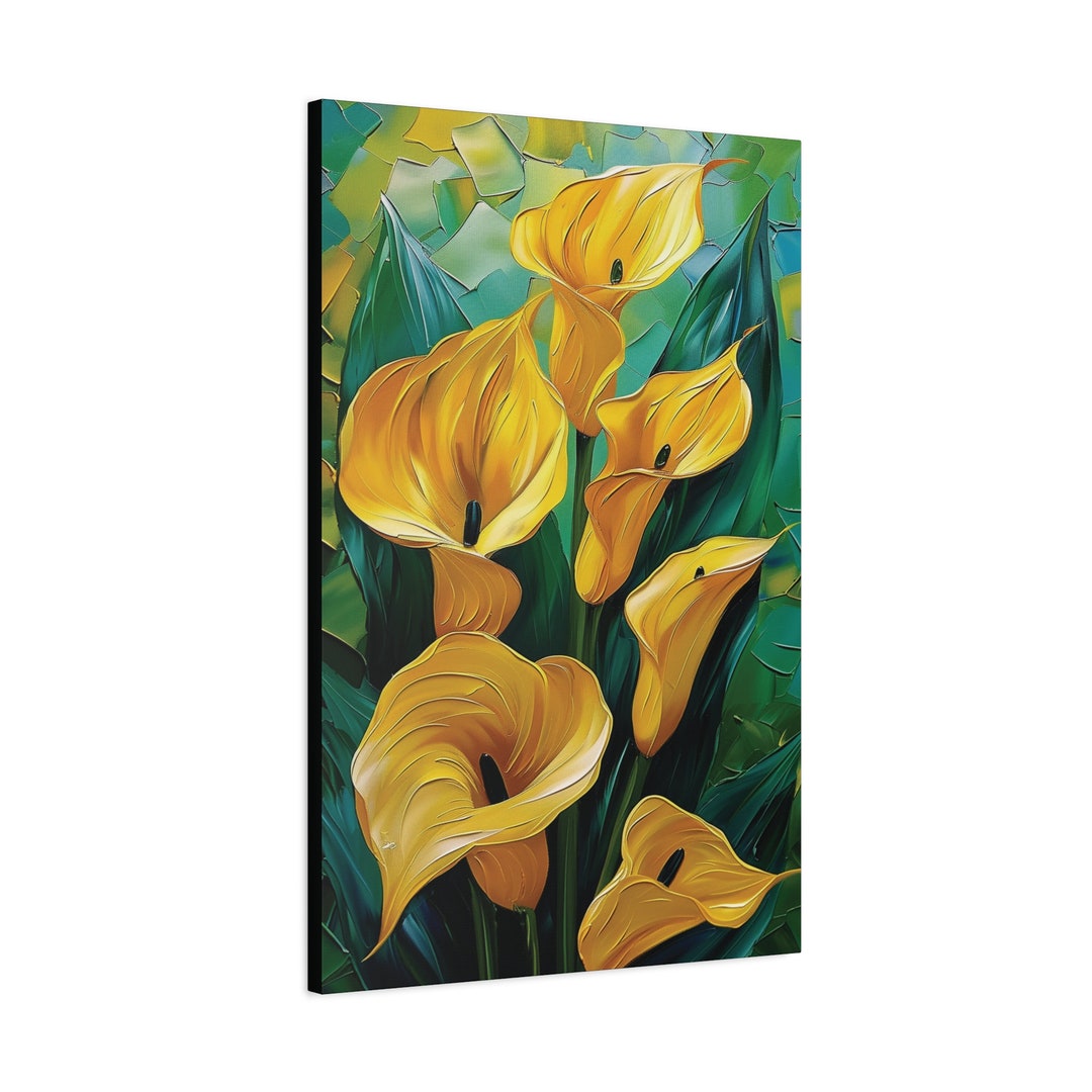Calla Lily Painting: Bright Yellow Calla Lilies, Home Decor, Art Prints ...
