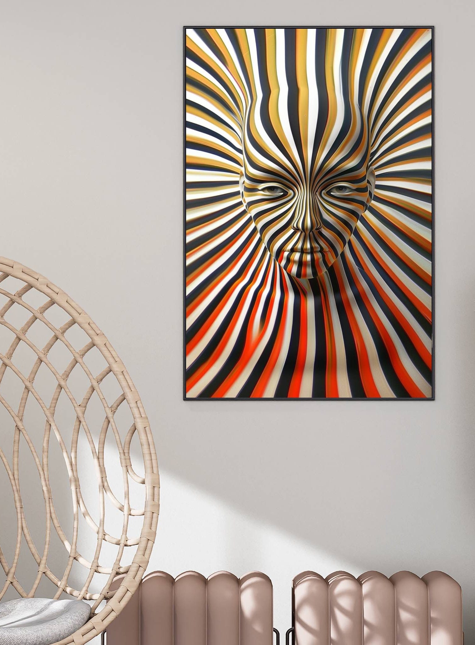 Optical Illusion Art: Women Face With Tracking Eyes, Op Art, Optical ...