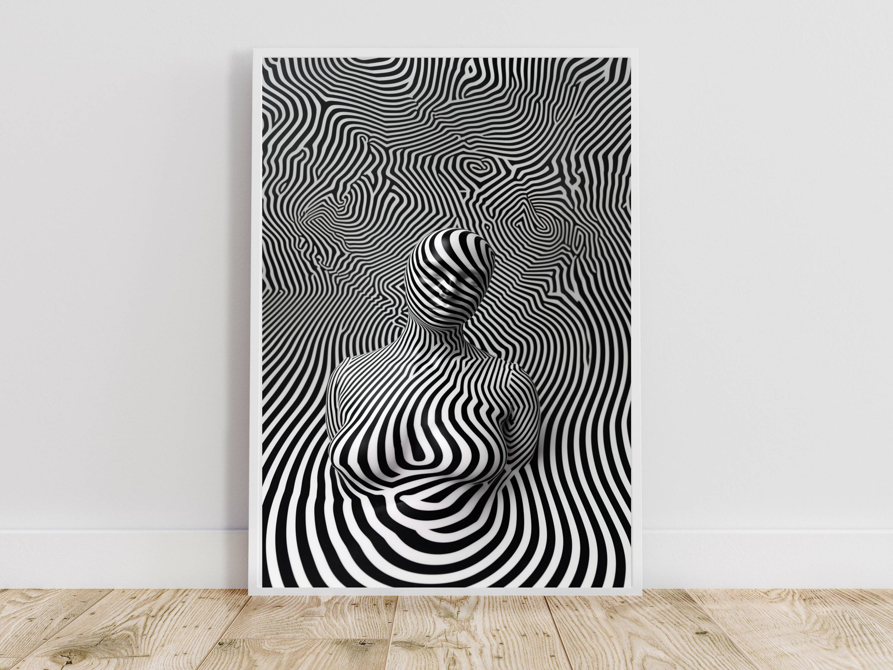 Optical Illusion Art: Abstract Woman Silhouette, Op Art, Optical ...