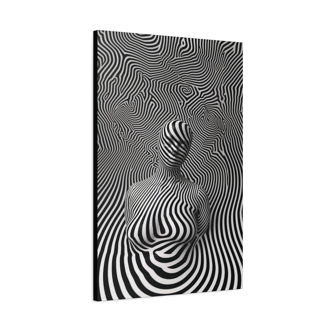 Optical Illusion Art: Abstract Woman Silhouette, Op Art, Optical ...