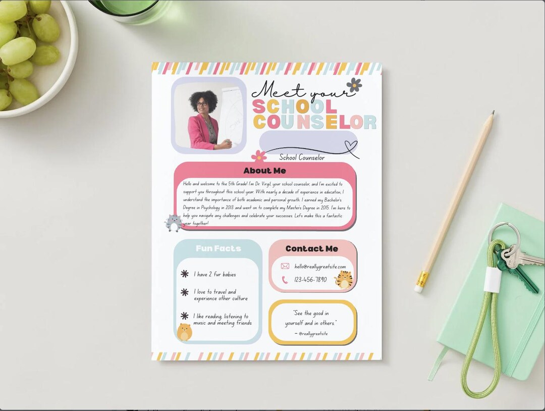 Meet the School Counselor Template - Etsy