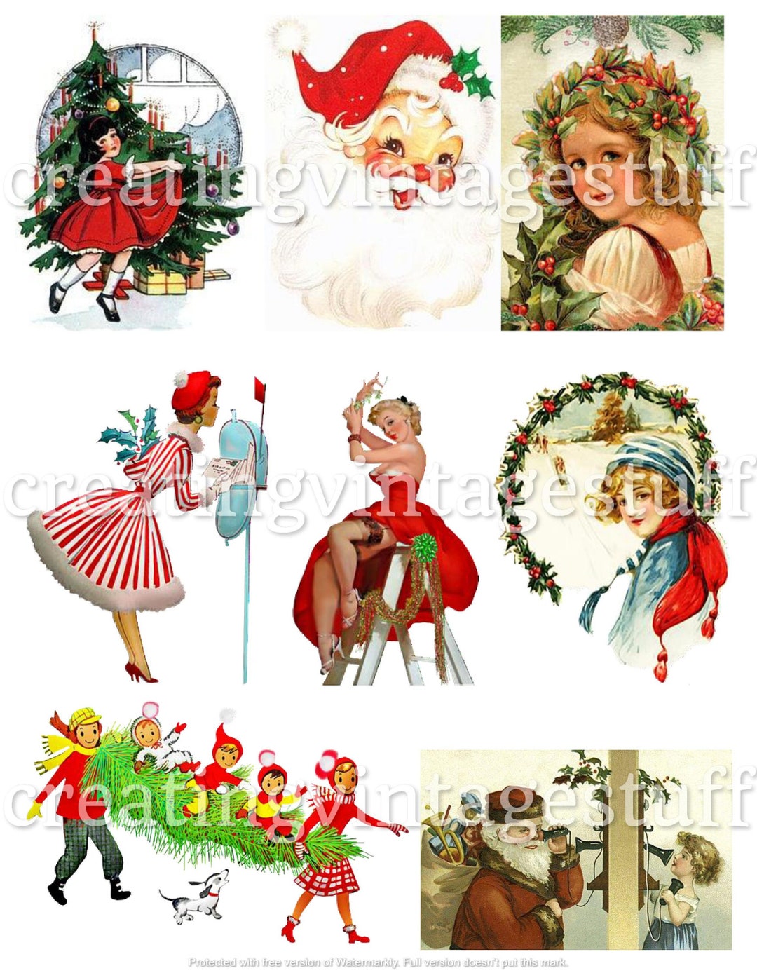 Vintage Christmas Junk Journal Printable Used to Make Mini Journal With ...