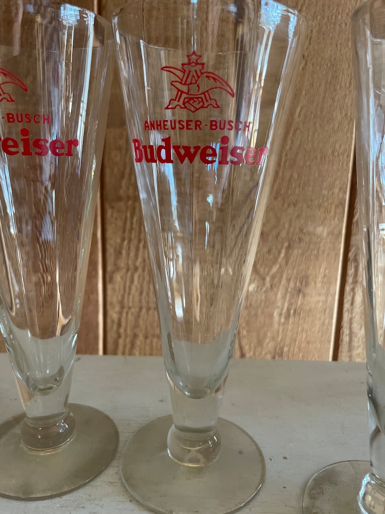 Vintage Budweiser Fluted Pilsner Glasses - Etsy