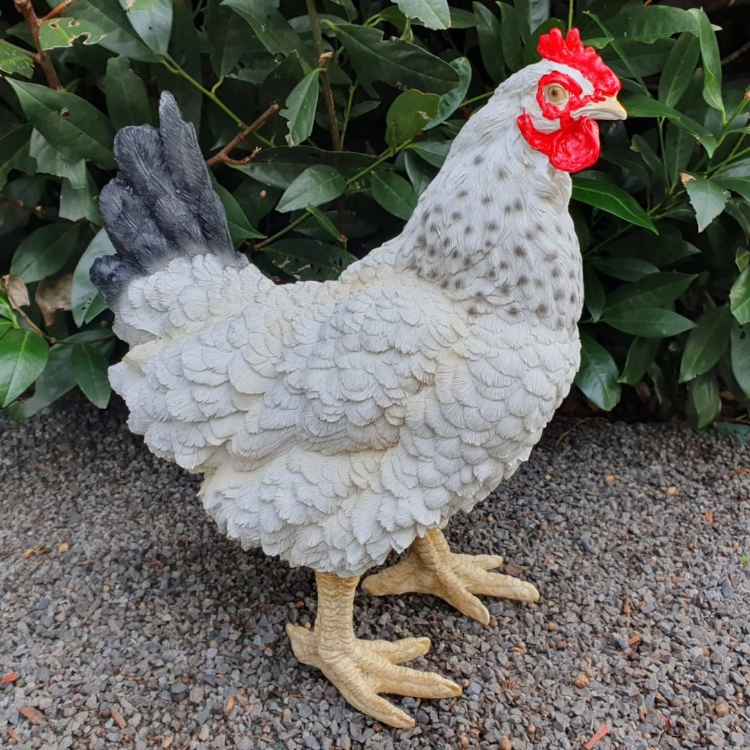 Chicken Garden Figure 36 Cm – Standing White Chicken Farm Animal Figure ...