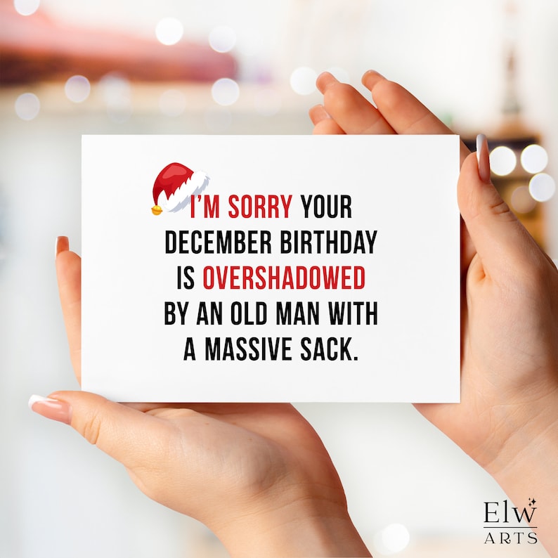 December Birthday Card Funny December Birthday Card - Etsy