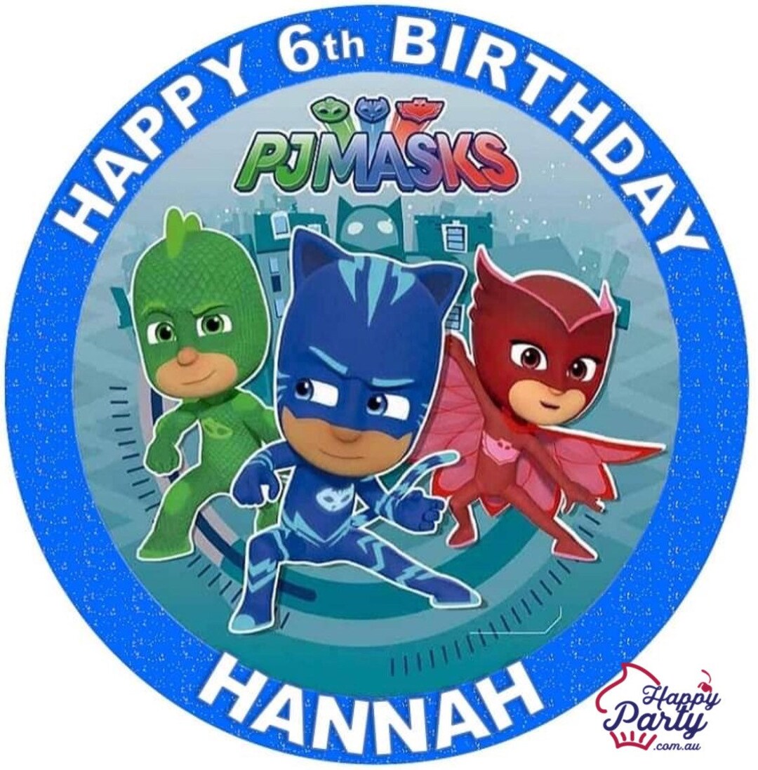 PJ Masks Personalized Edible Cake Topper 16.5cm Image Cake Decoration ...