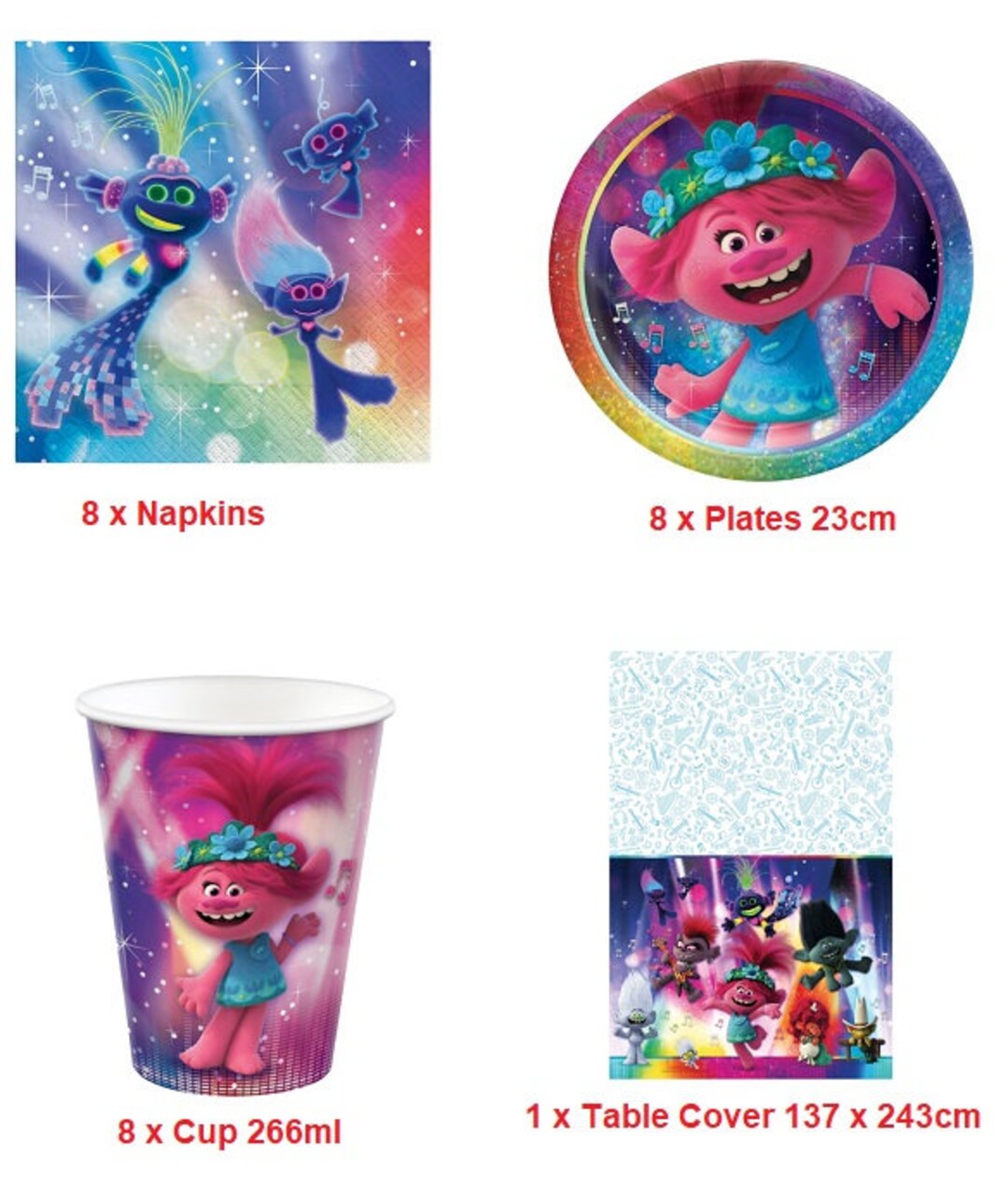 Trolls World Tour Theme Table Kids Birthday Decoration Party - Etsy