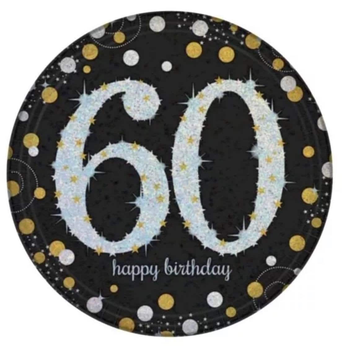 60th Birthday Edible Cake Topper 16.5cm Round Images Cake Decoration - Etsy