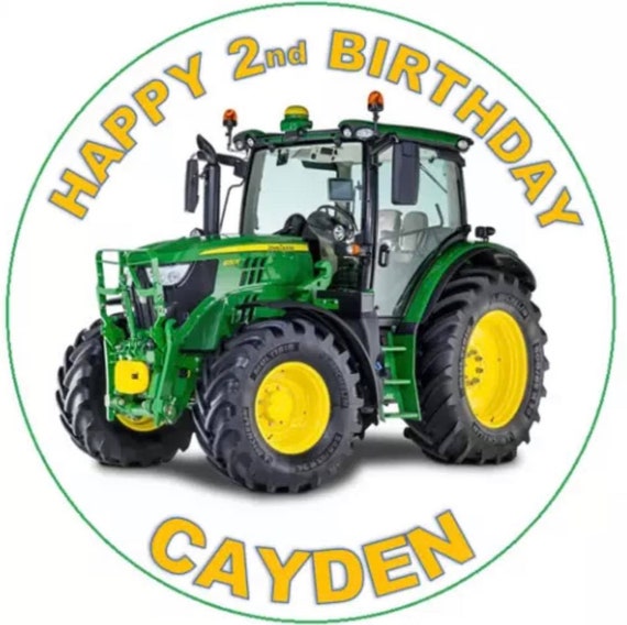 Tractor Vehicle Edible Cake Topper 16.5cm Round Images Cake - Etsy