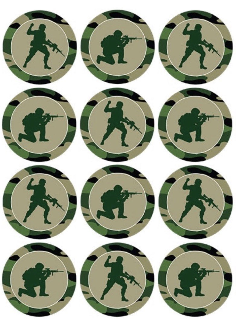 Army Soldiers Edible Cupcake Topper 4cm Wafer Paper Birthday - Etsy ...