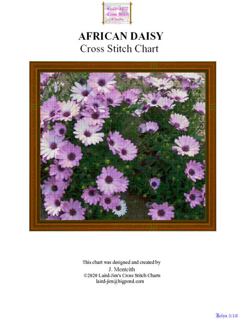AFRICAN DAISY Cross Stitch Chart - Etsy