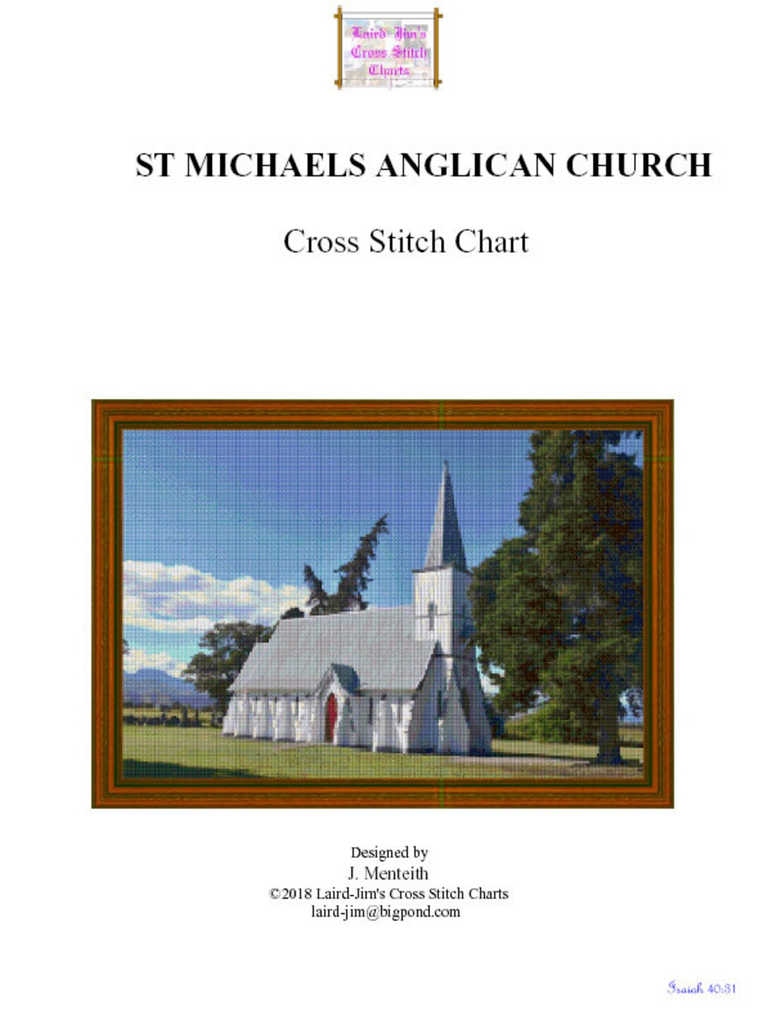 St MICHAELS ANGLICAN CHURCH - Cross Stitch Chart - Etsy