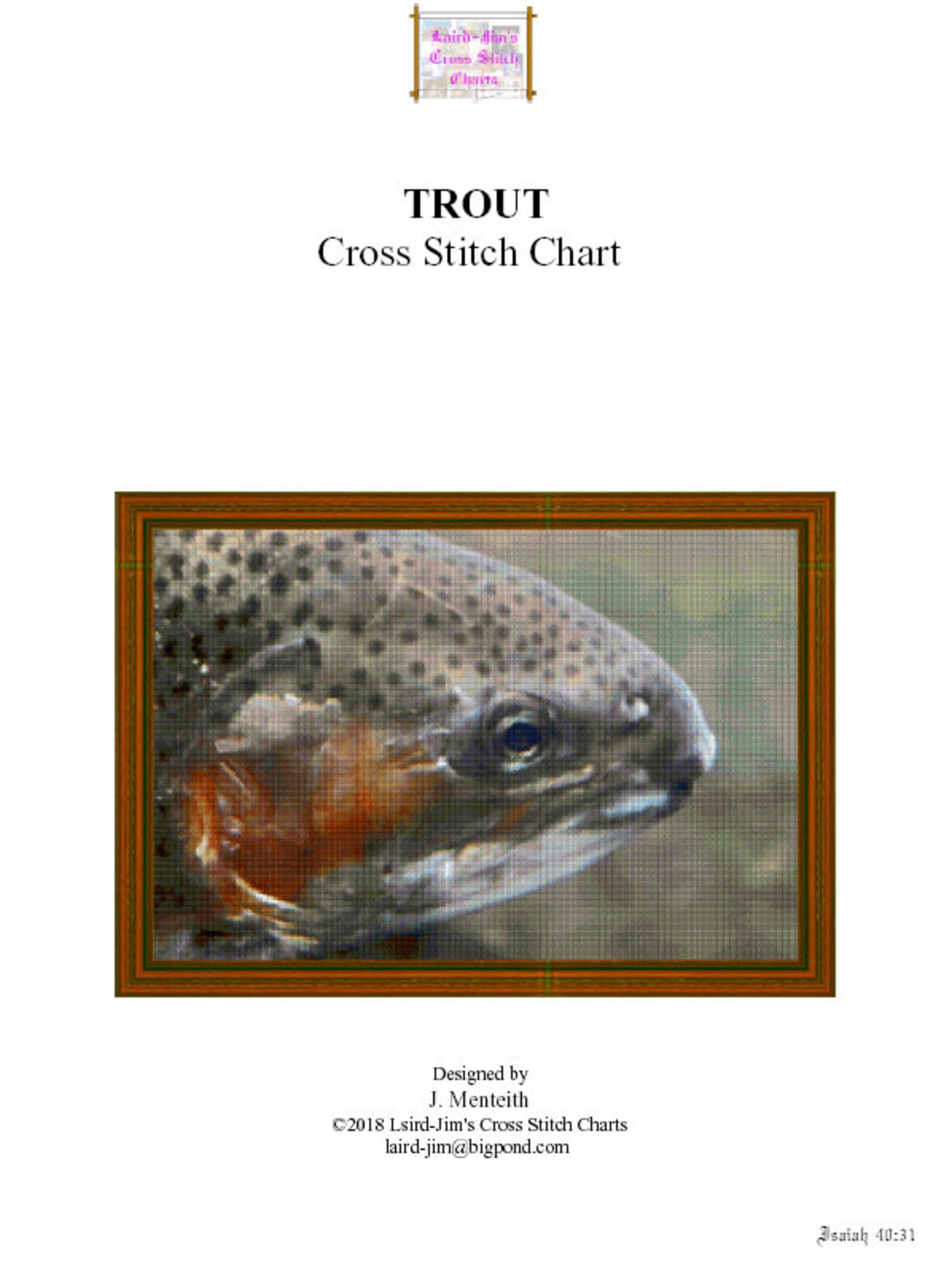 TROUT - Cross Stitch Chart - Etsy