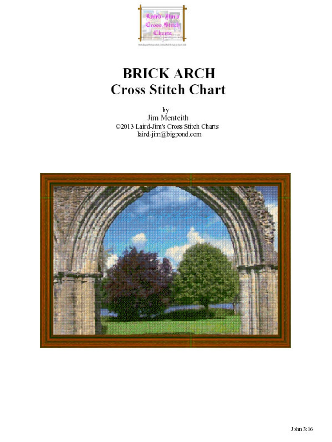 BRICK ARCH - Cross Stitch Chart - Etsy