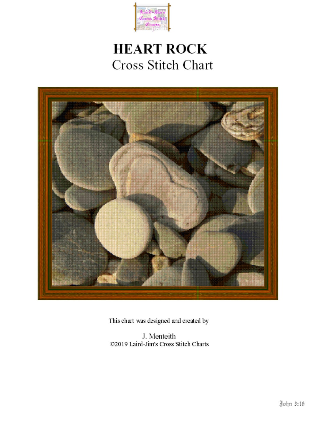 HEART ROCK - Cross Stitch Chart - Etsy