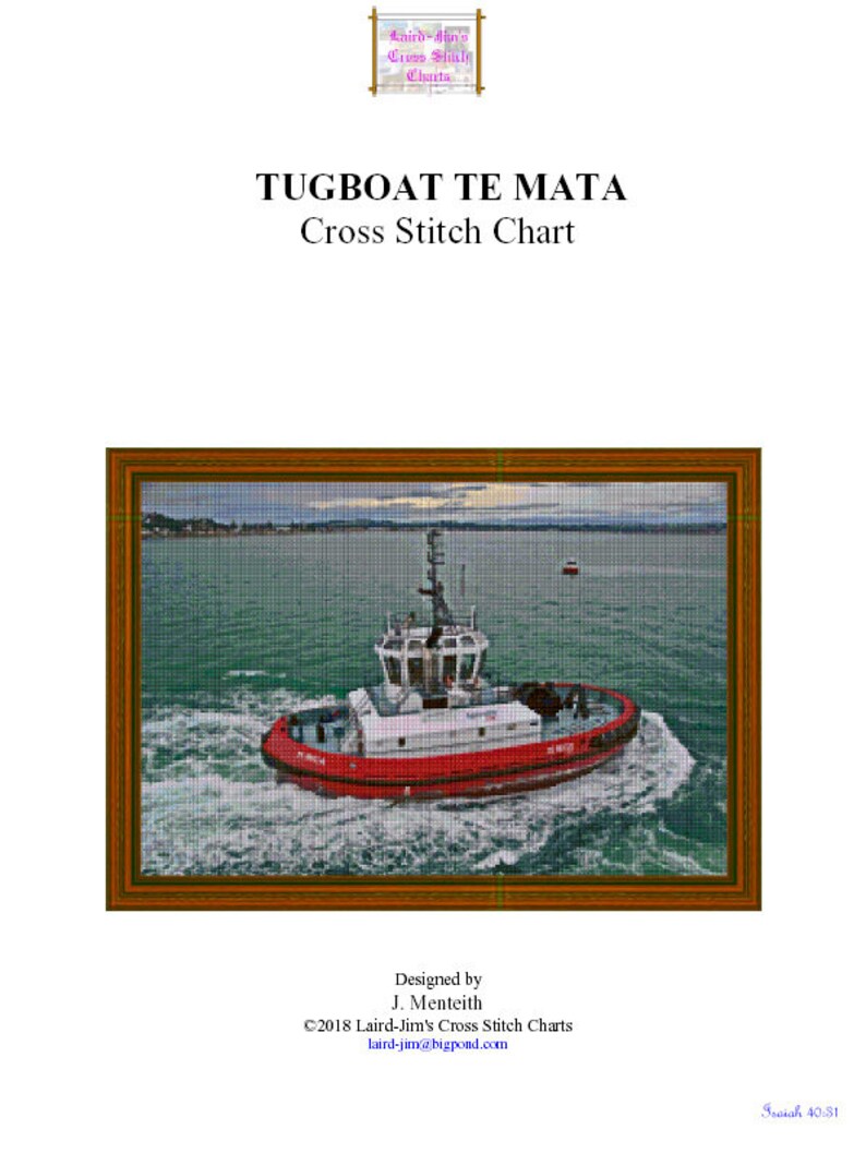 TUGBOAT TE MATA - Cross Stitch Chart - Etsy