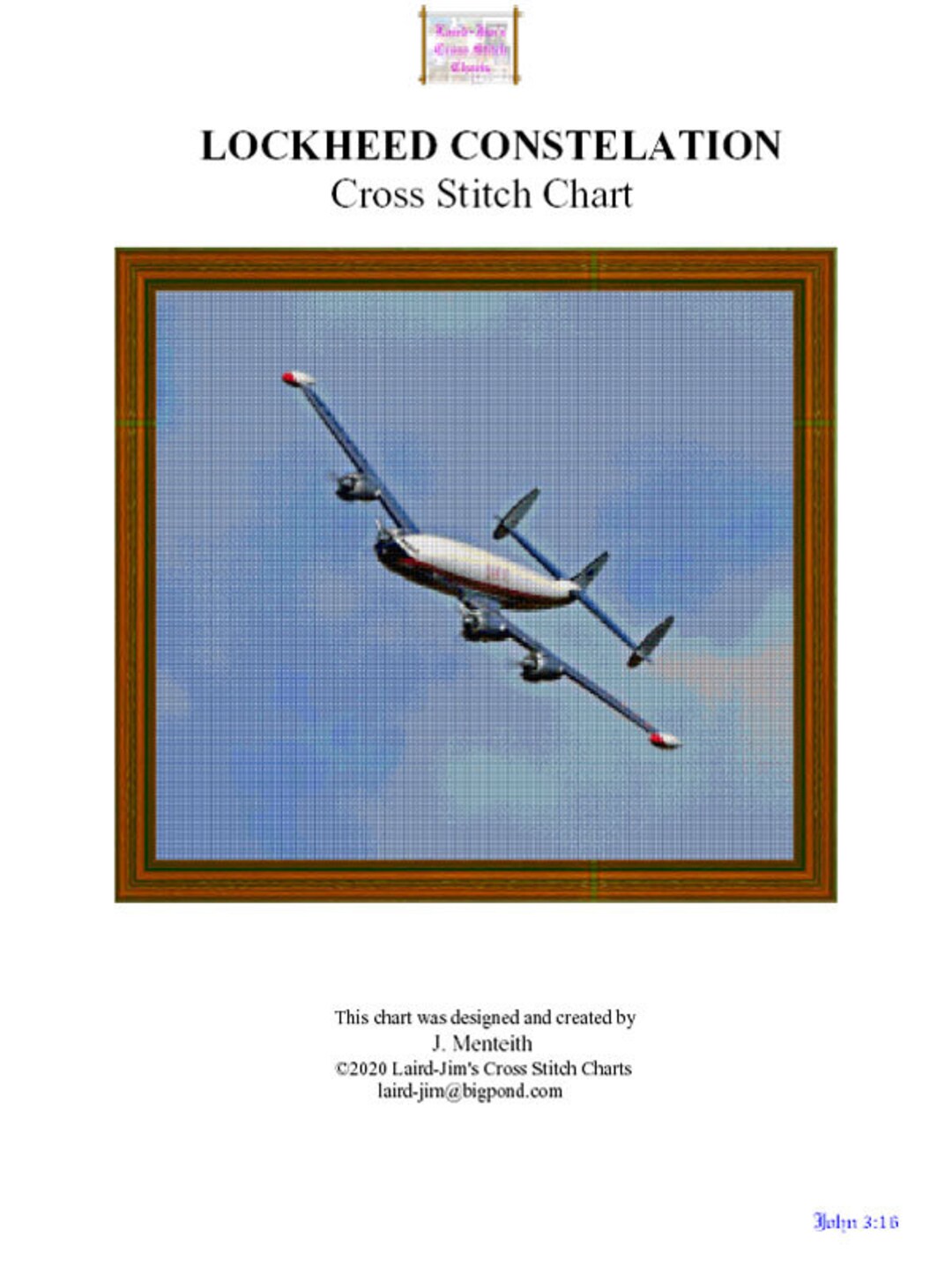 LOCKHEED CONSTILATION - Cross Stitch Chart - Etsy