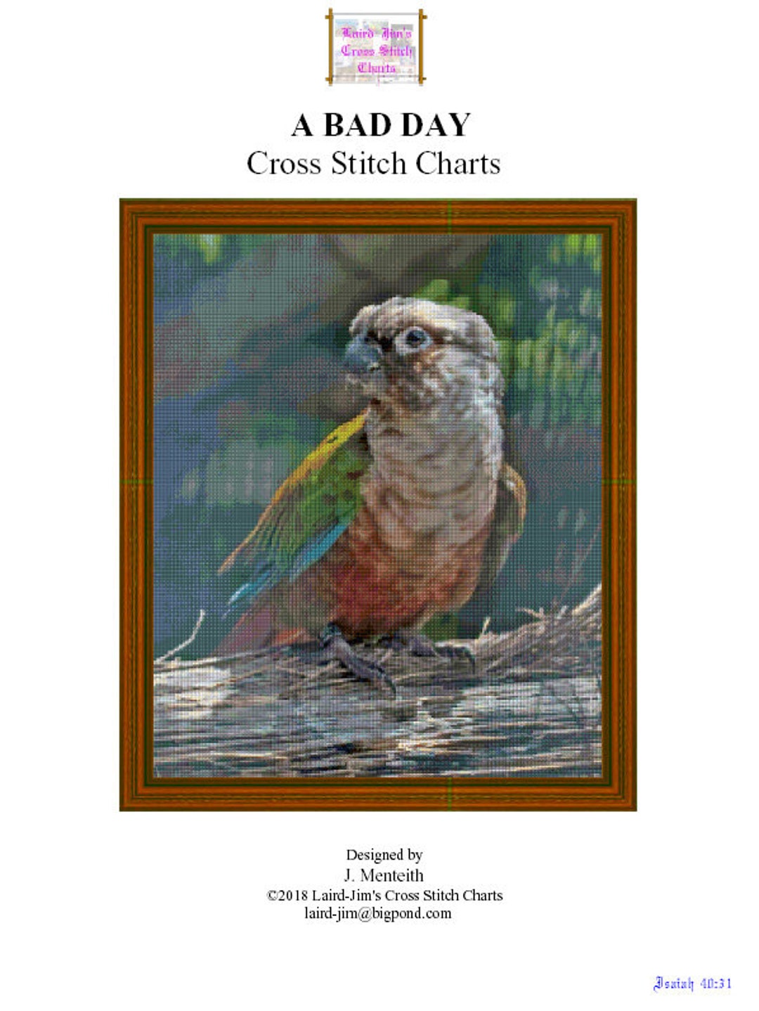 A BAD DAY - Cross Stitch Chart - Etsy