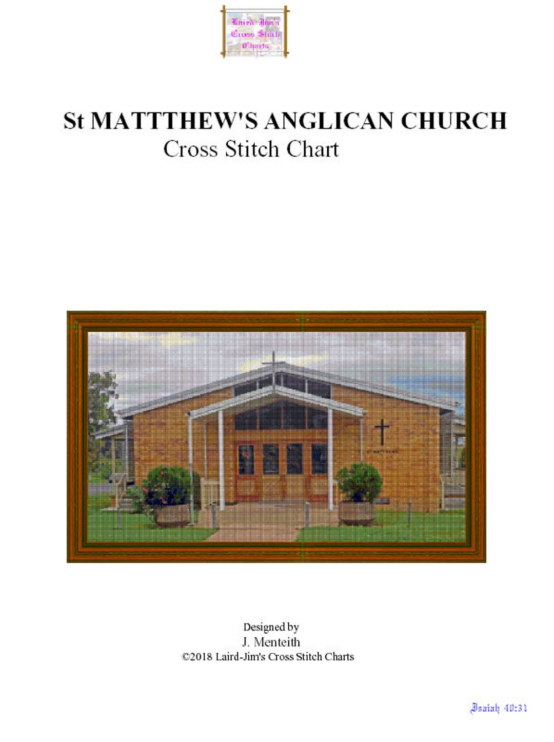 St MATTHEWS CHURCH - Cross Stitch Chart - Etsy