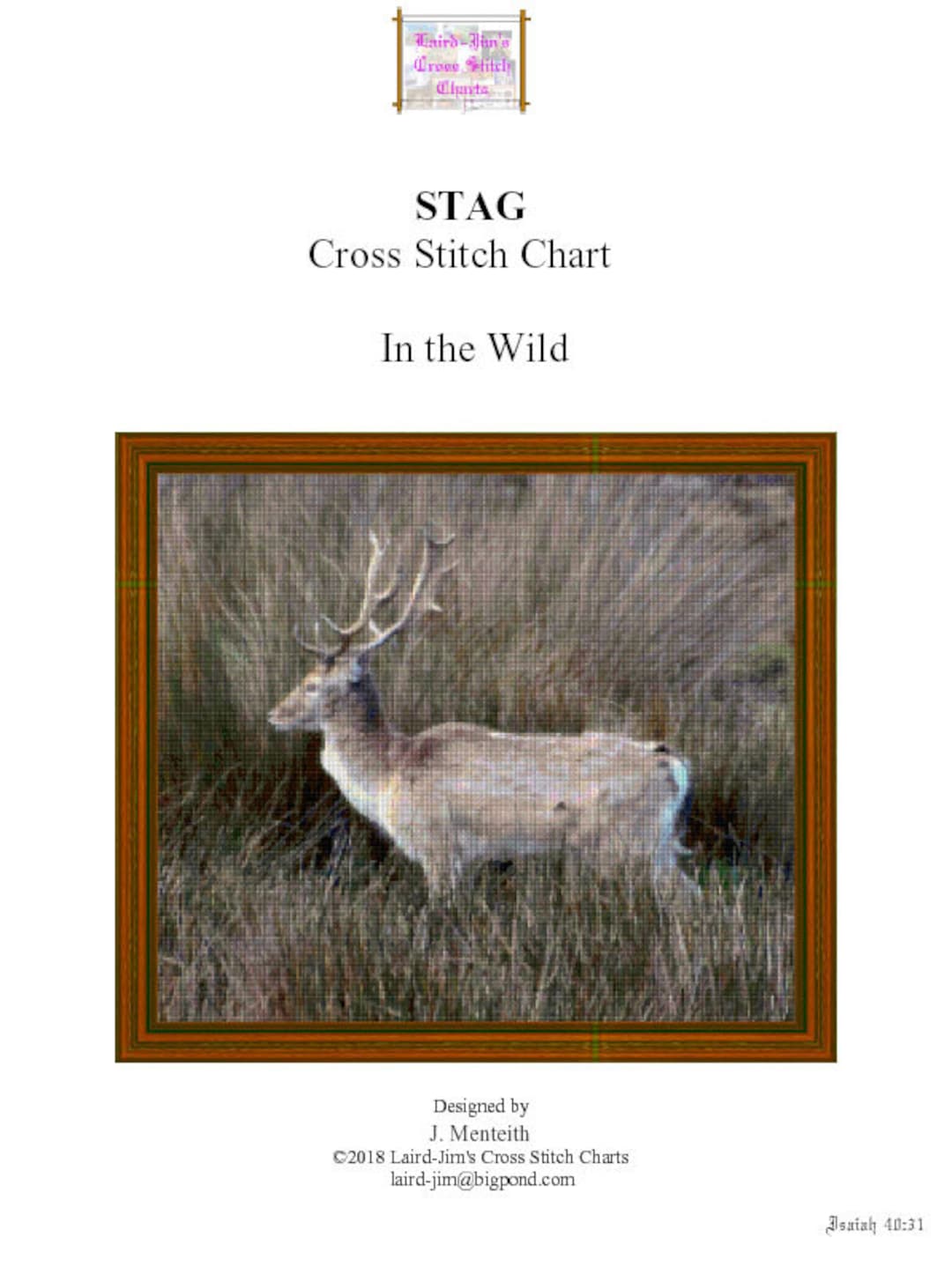 STAG - Cross Stitch Chart - Etsy