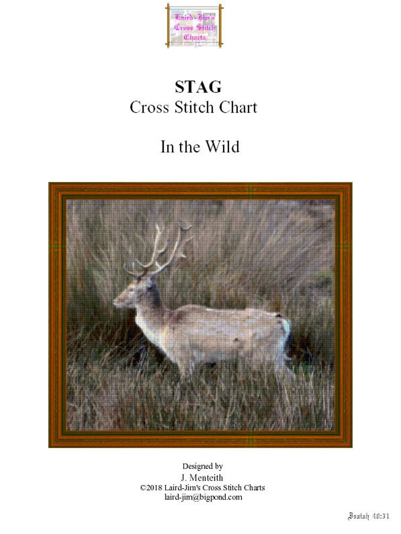 STAG Cross Stitch Chart - Etsy
