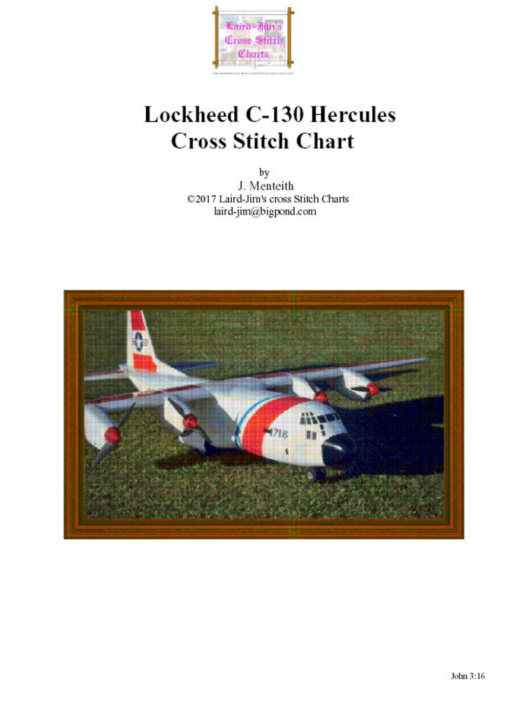 LOCKHEED C130 HERCULES - Cross Stitch Chart - Etsy