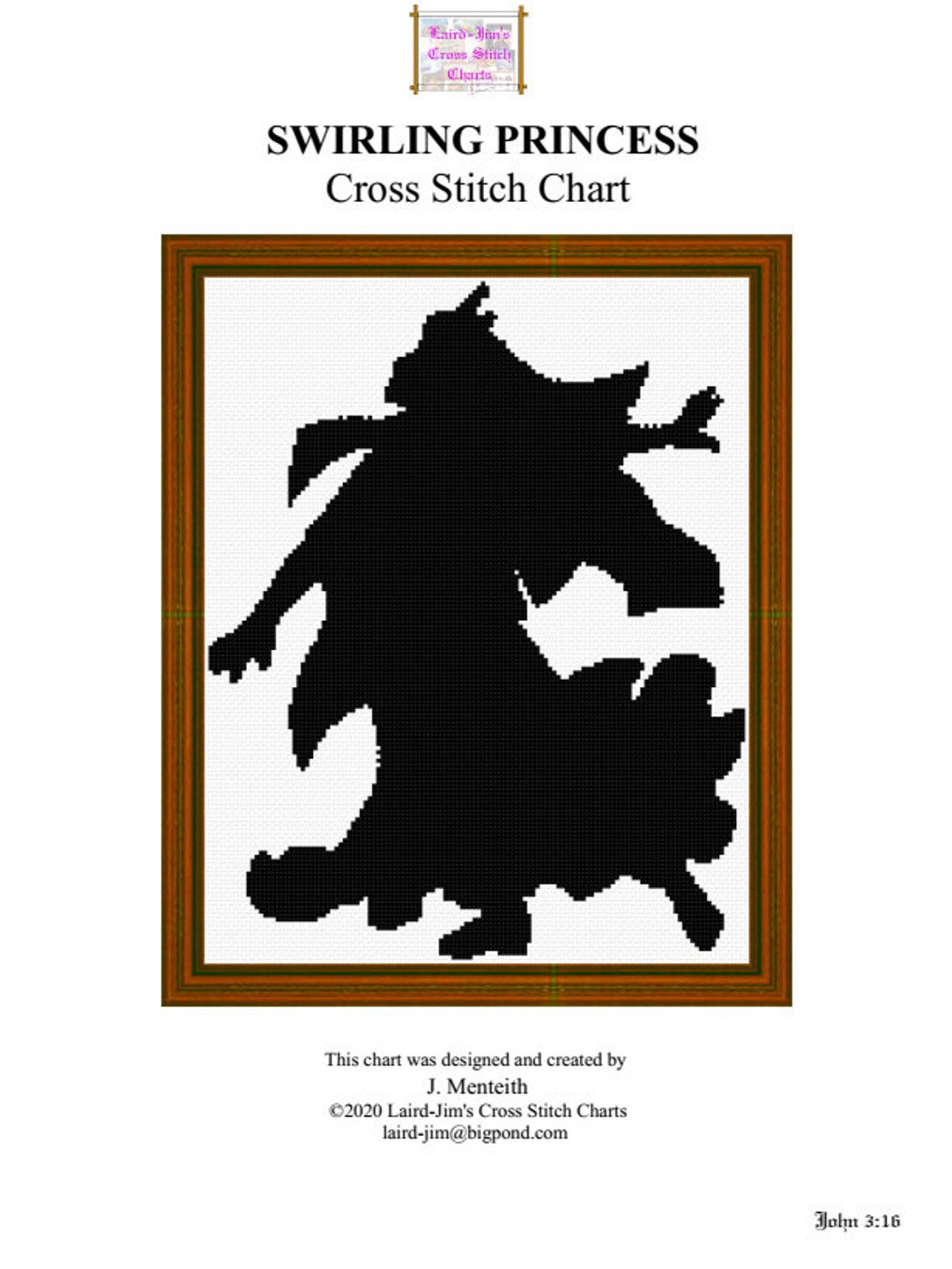 SWIRLING PRINCESS - Cross Stitch Chart - Etsy