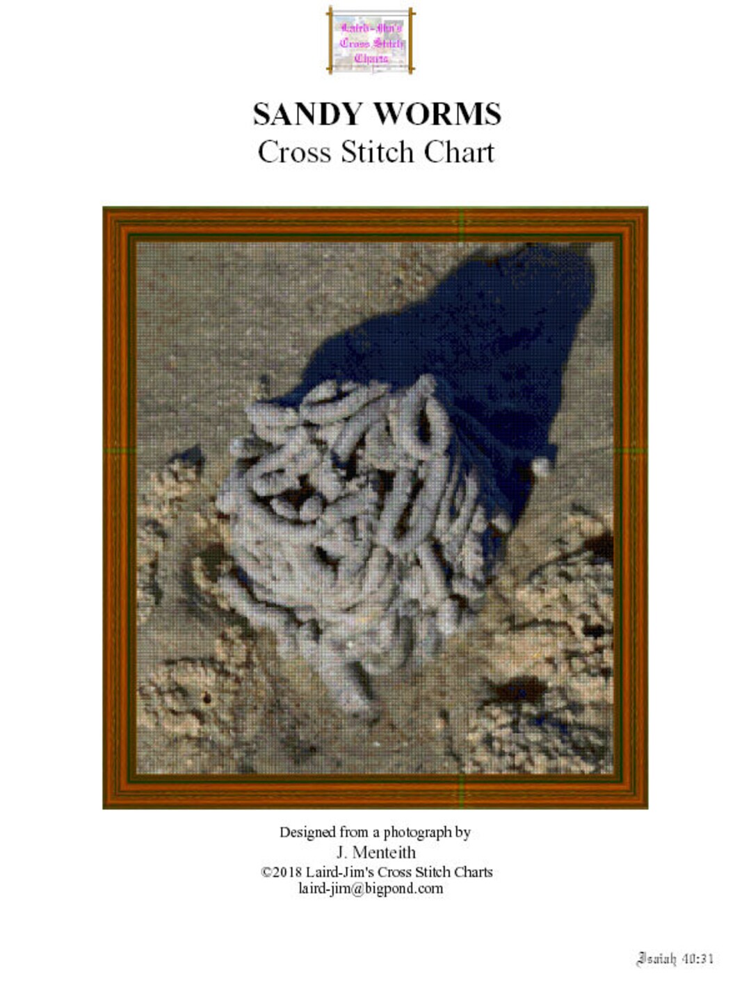 SANDY WORM - Cross Stitch Chart - Etsy