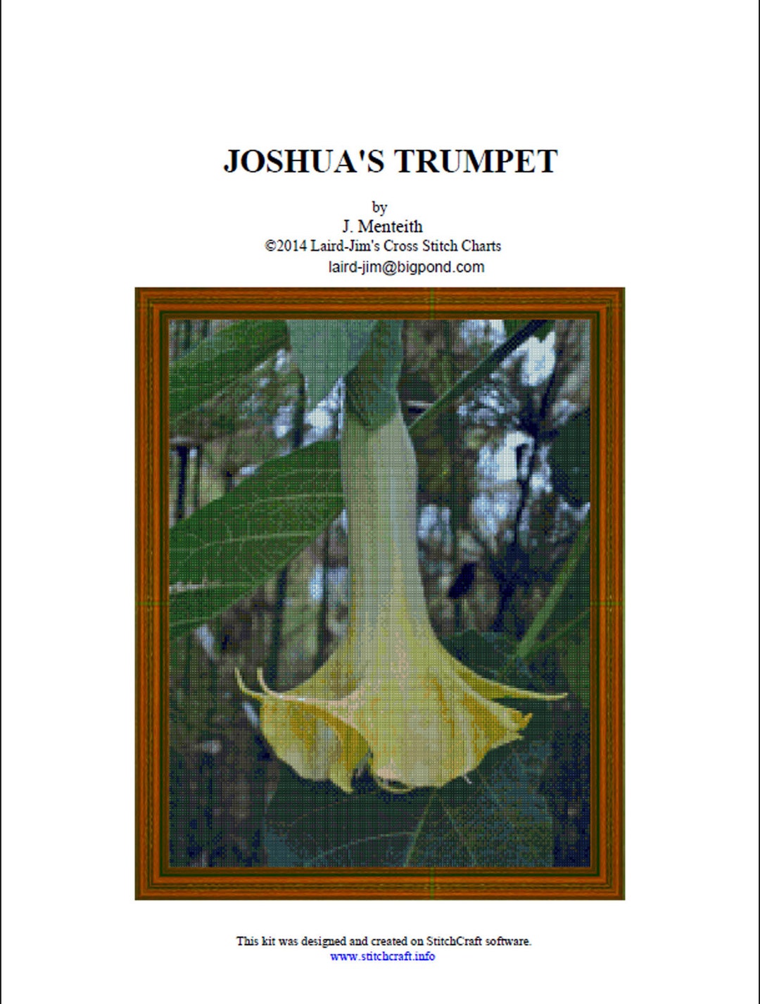 JOSHUA'S TRUMPET - Cross Stitch Chart - Etsy