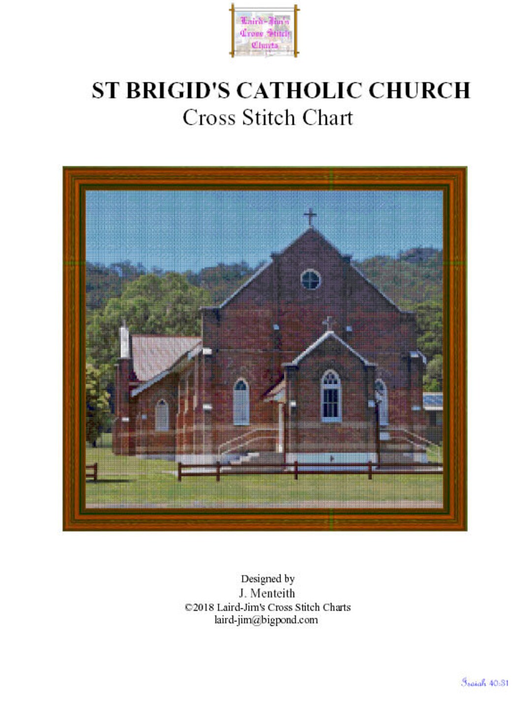 St BRIGID'S CATHOLIC CHURCH - Cross Stitch Chart - Etsy