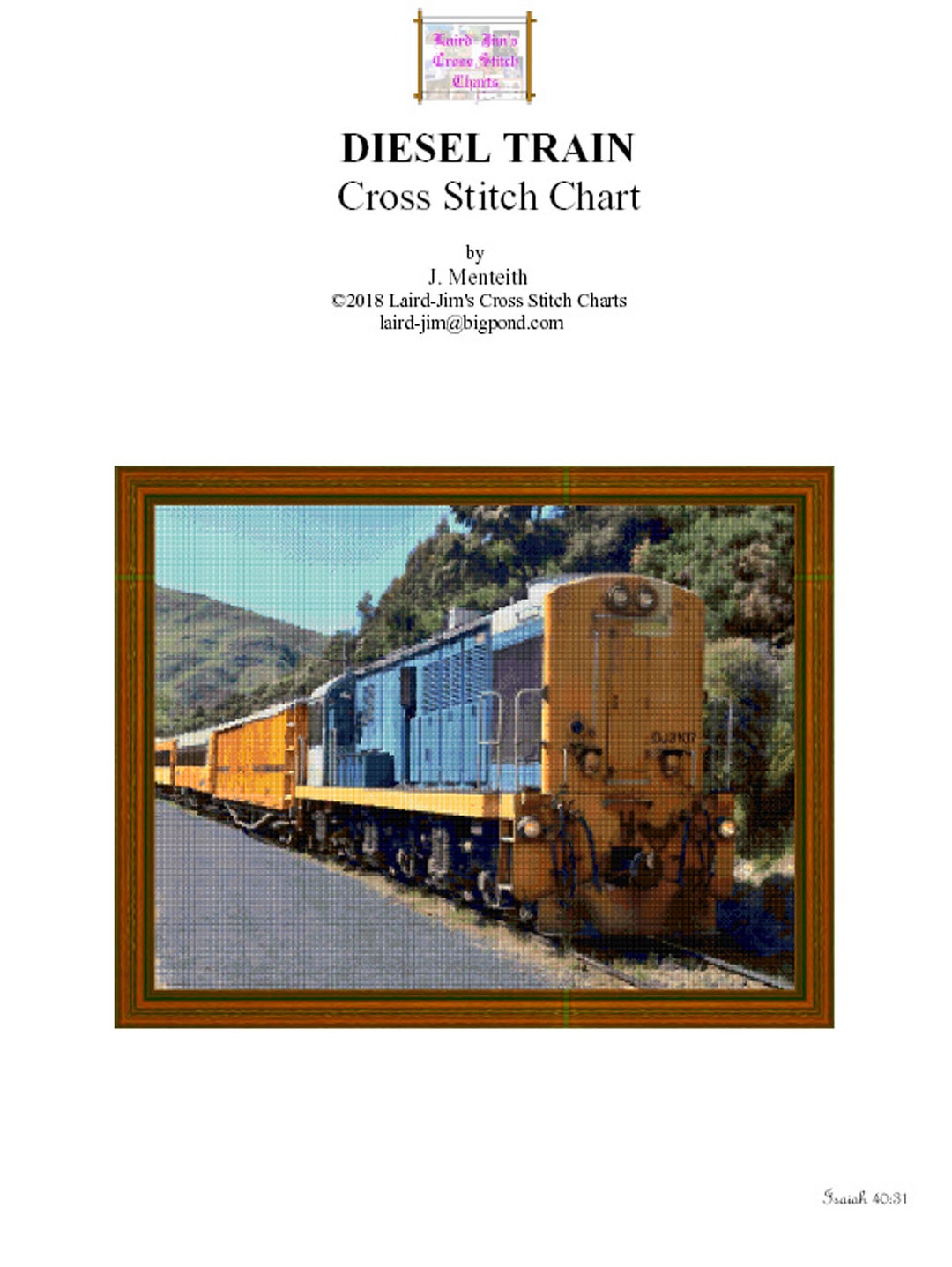 DIESEL TRAIN - Cross Stitch Chart - Etsy