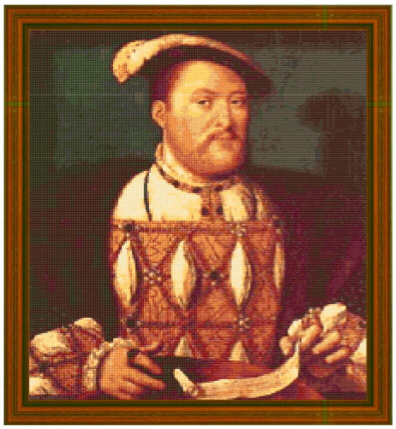 HENRY VIII in RED Cross Stitch Chart - Etsy