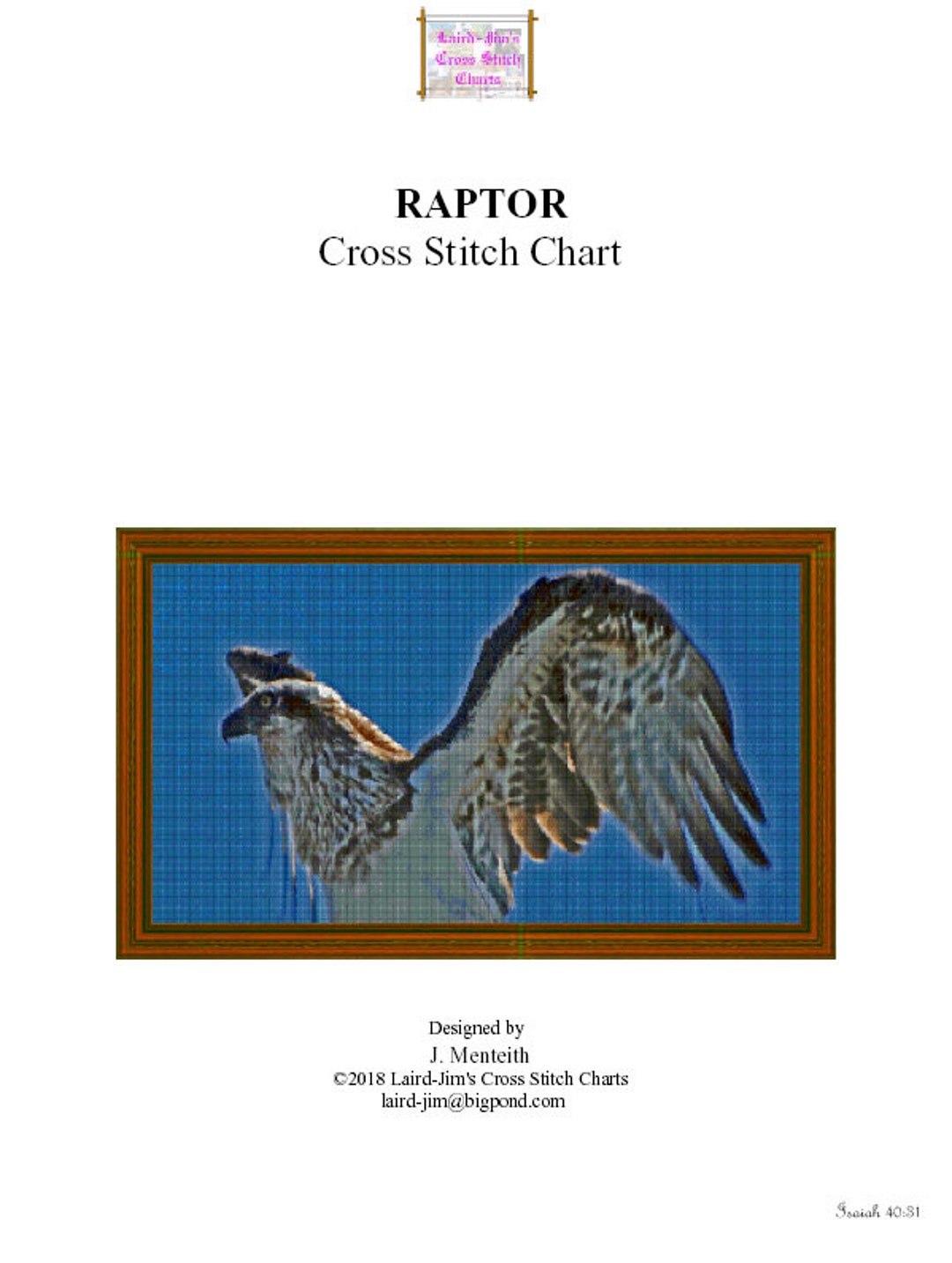 RAPTOR - Cross Stitch Chart - Etsy