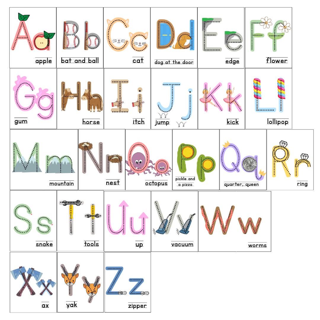 Mnemonic Alphabet Wall Cards - Etsy